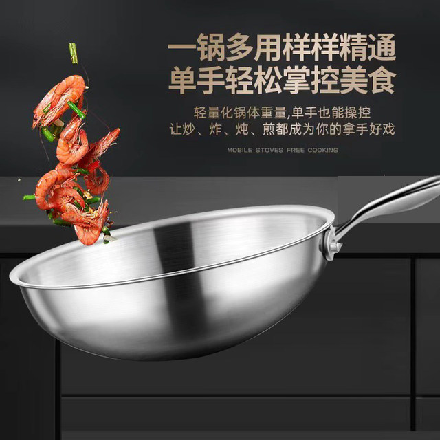 Uncoated round bottom pointed bottom small wok for 1 to 3 people 316 ...