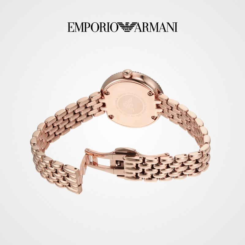 【官方】Armani阿玛尼镶钻玫瑰小圆盘钢带满天星手表女表AR11355_虎窝淘