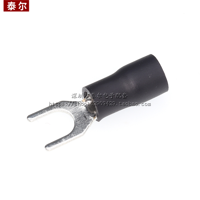 SV3.5-5冷压接线端子叉形 U型 Y型绝缘插片插簧连接器 0.7厚_虎窝淘