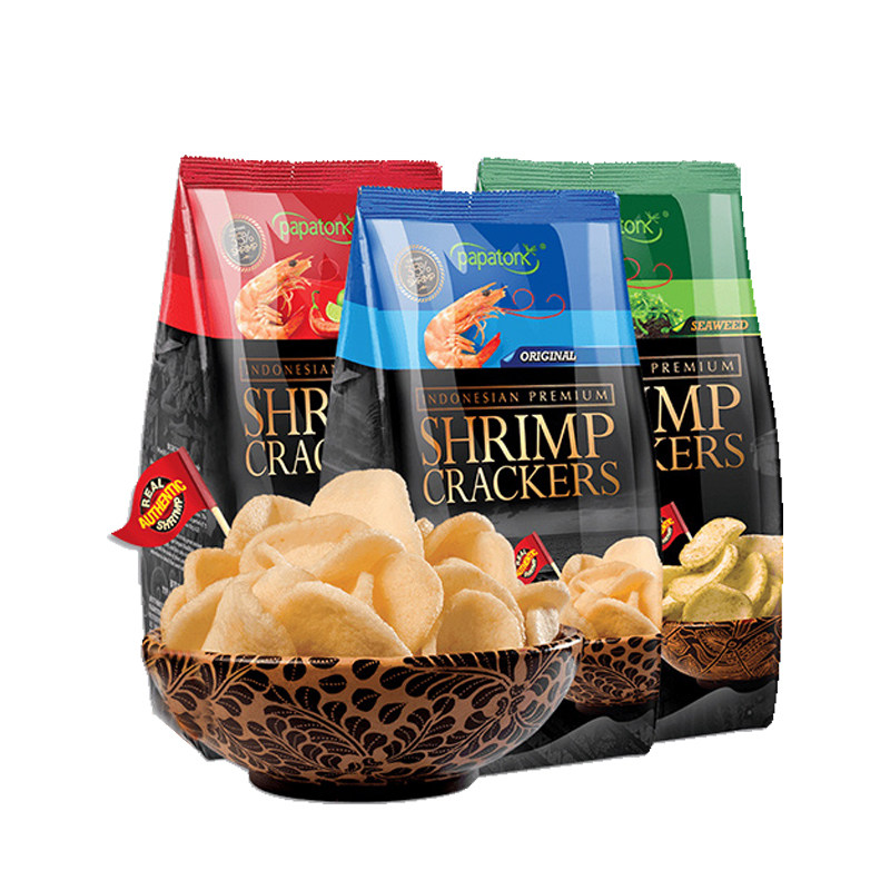啪啪通海虾片印尼进口papatonk原味网红鲜虾片特产膨化虾片零食_虎窝淘