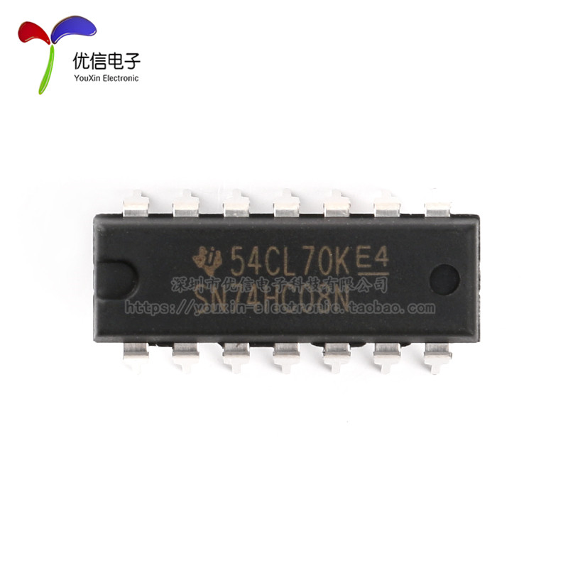 原装正品直插 SN74HC08N逻辑电路芯片-四2输入与门 DIP-14_虎窝淘