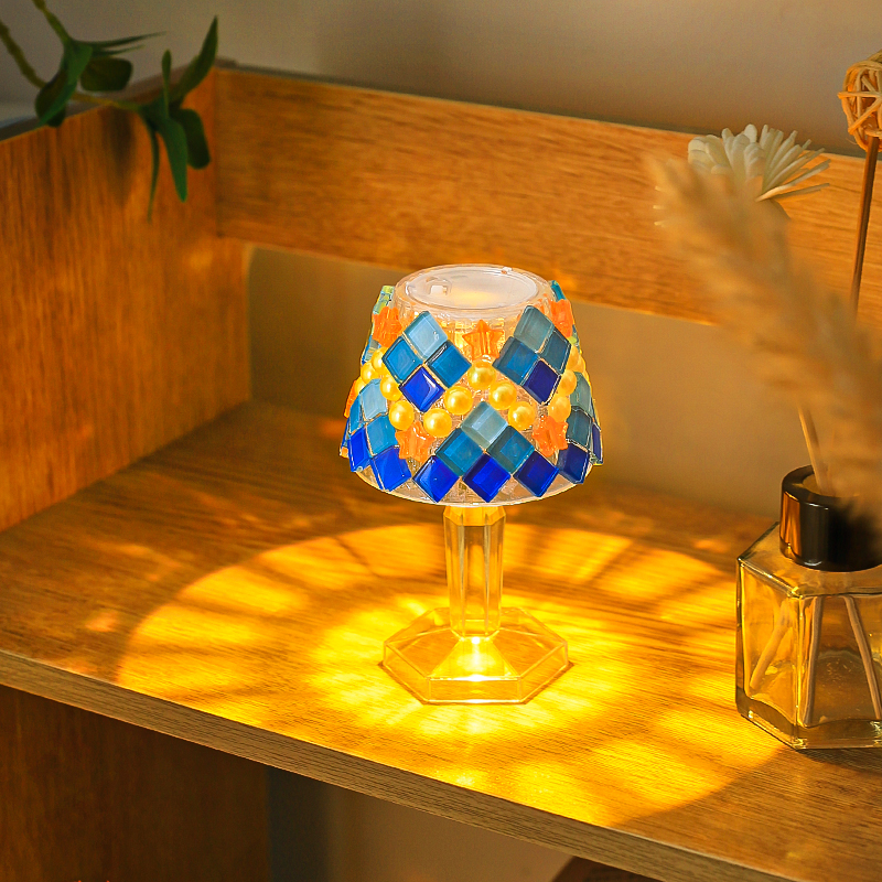 马赛克台灯diy手工制作材料包礼物助眠灯小夜灯创意中秋节手工diy_虎窝淘