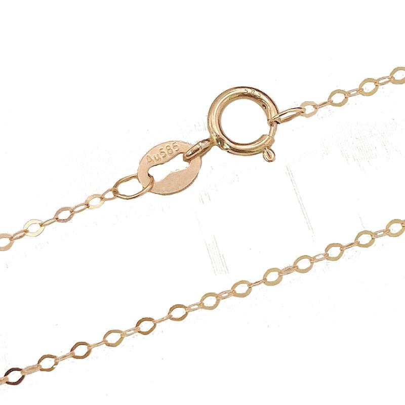 臻怡14K金项链手链脚链Au585素金闪O链颈链玫瑰金可定制长度_虎窝淘