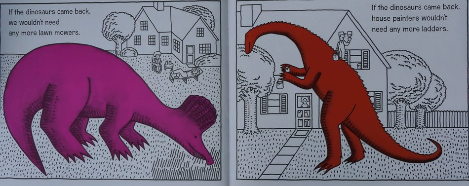 现货如果恐龙回来了 If the Dinosaurs Came Back想象力绘本廖彩杏书单英文原版恐龙重现排比句型宝宝启蒙书籍3-6岁_虎窝淘