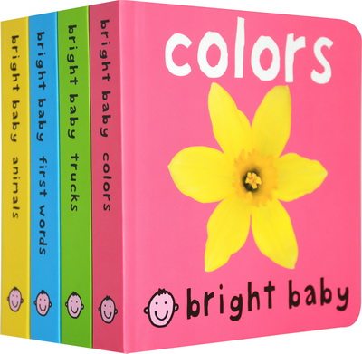 英文原版 Bright Baby First Words/Animals/Trucks/Colors 4册纸板书合售儿童绘本儿童启蒙低幼纸板书_虎窝淘