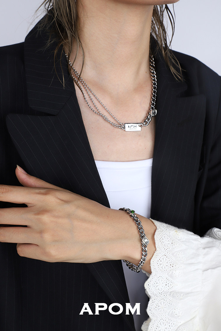 APOM·LIMERENCE系列小众原创设计宝石古巴项链男女嘻哈高级潮牌_虎窝淘