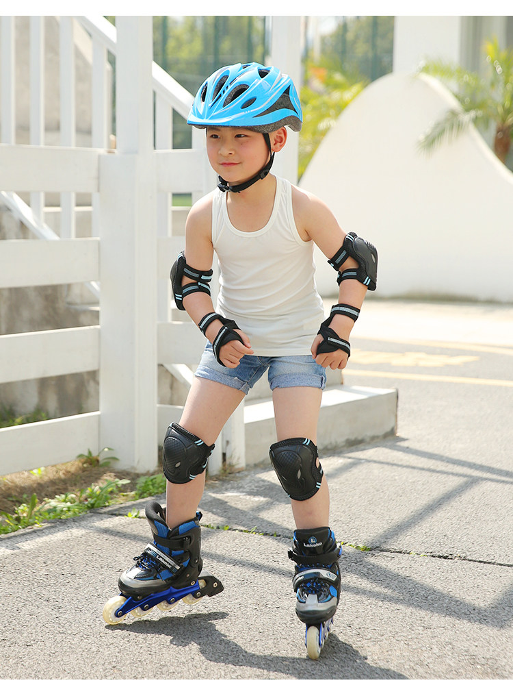 儿童头盔男女孩溜冰轮滑护具装备全套滑板自行车平衡车护膝安全帽_虎窝淘