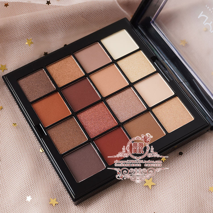 NYX 16色眼影盘大地色南瓜色枫叶红哑光防水不晕染 03#送眼影刷_虎窝淘