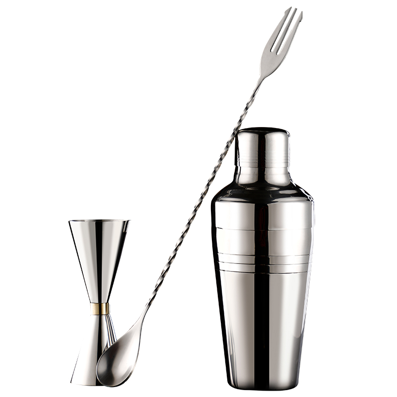 不锈钢调酒器男爵摇酒壶三件套调酒师工具鸡尾酒摇壶酒吧酒具套装_虎窝淘