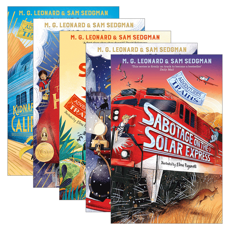 英文原版 Adventures on Trains火车冒险系列1-5册儿童章节书故事小说文学读物英文版进口英语原版书籍_虎窝淘