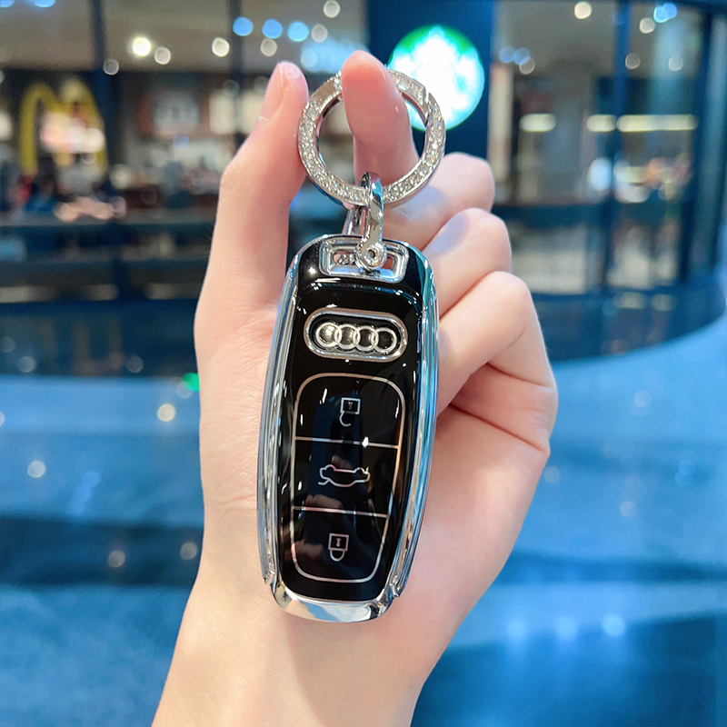 奥迪新a6l钥匙套车a4l/a3/q5l/q7/q8/q3/q2l/a5/a7/a8/tt壳包扣女_虎窝淘