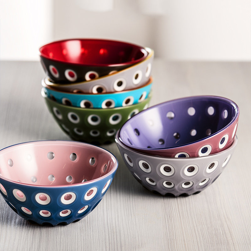 guzzini意大利进口幻影波点碗2件套小号创意可爱潮流水果碗沙拉碗_虎窝淘