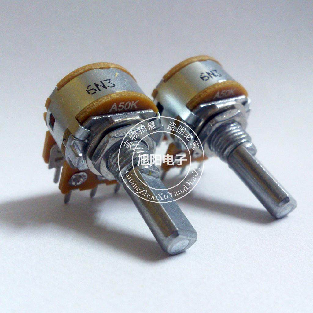 ALPHA进口A50K双联A503发烧音响音箱功放音量电位器6脚半柄20mm_虎窝淘
