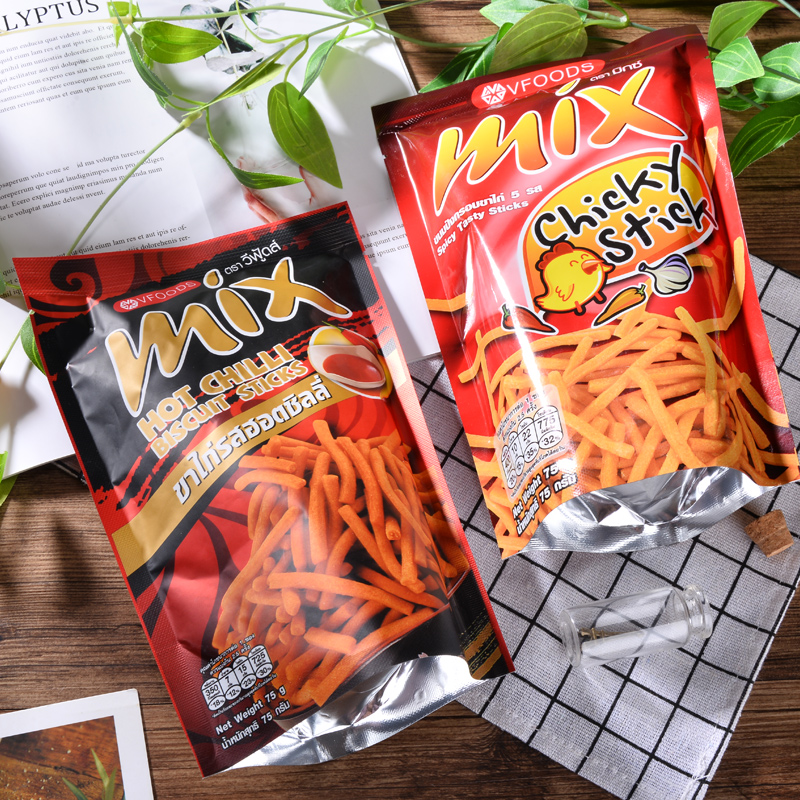 vfoods mix泰国原装进口脆脆条75g虾条网红膨化薯条小零食美味_虎窝淘