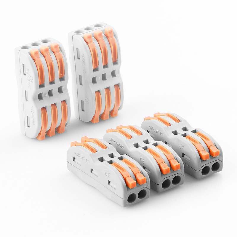 SPL-2接线端子排二进二出电线连接器50只家用快速接头电工并线器_虎窝淘