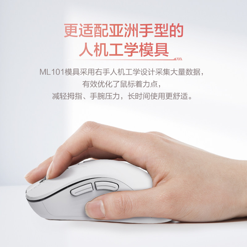 雷神ML101无线鼠标办公款静音轻便2.4G小巧女生粉色白色商务_虎窝淘