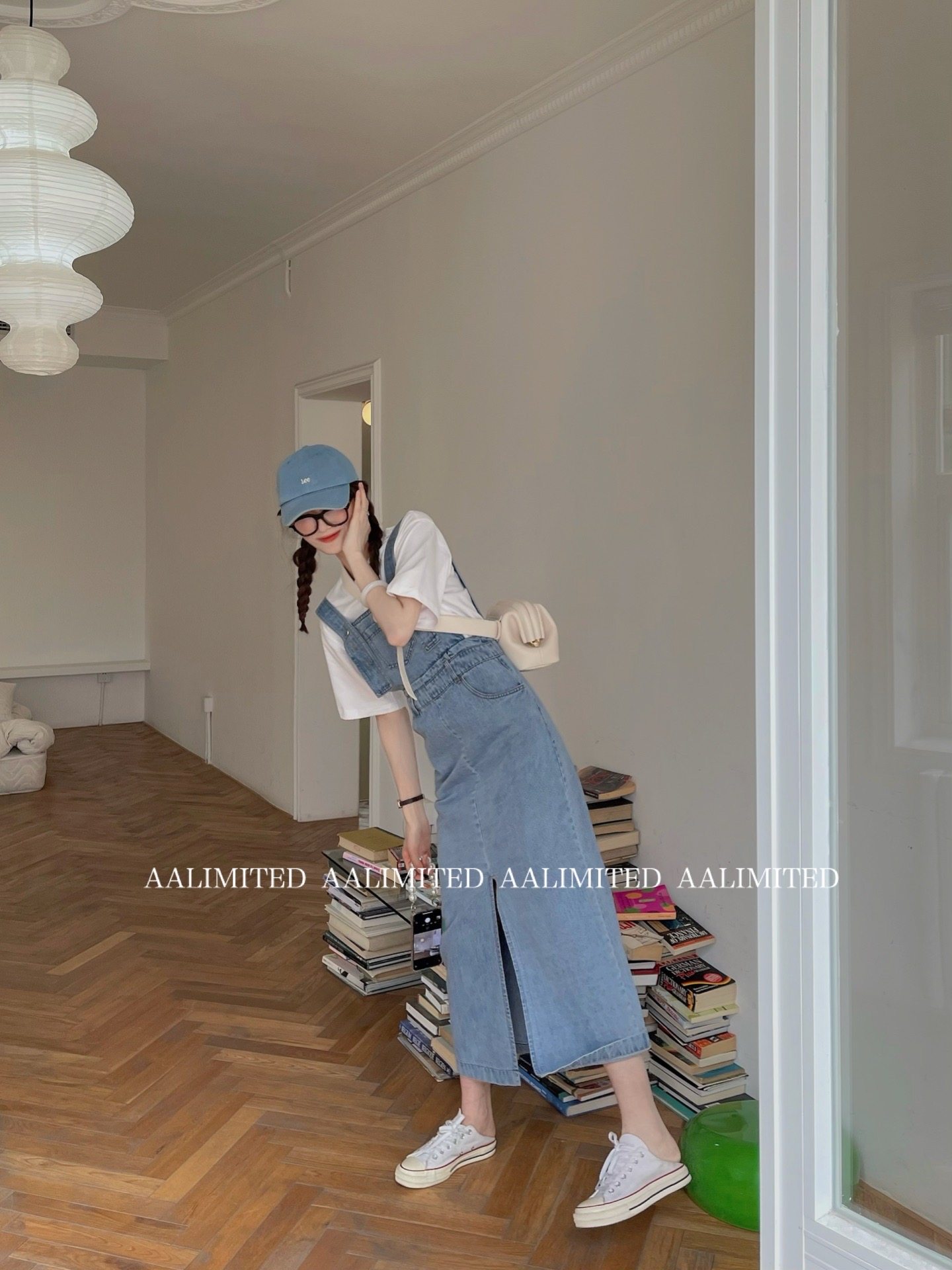 AA LIMITED by aaaaxbbb今夏做辣妹！超模开衩背带裙（两个长度）_虎窝淘