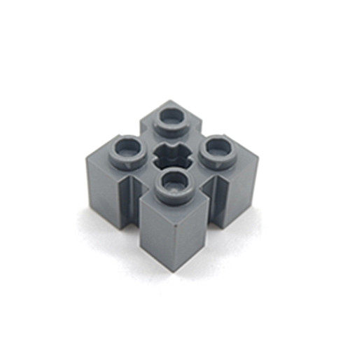 LEGO乐高 90258 39683(4583879)深灰色 2x2四侧带槽中间带孔_虎窝淘
