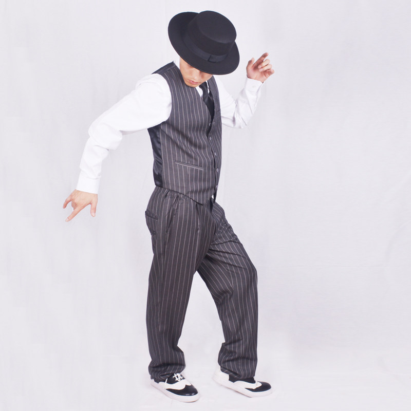 团队popping西装外套男衣服locking演出服西服街舞表演机械舞服装_虎窝淘