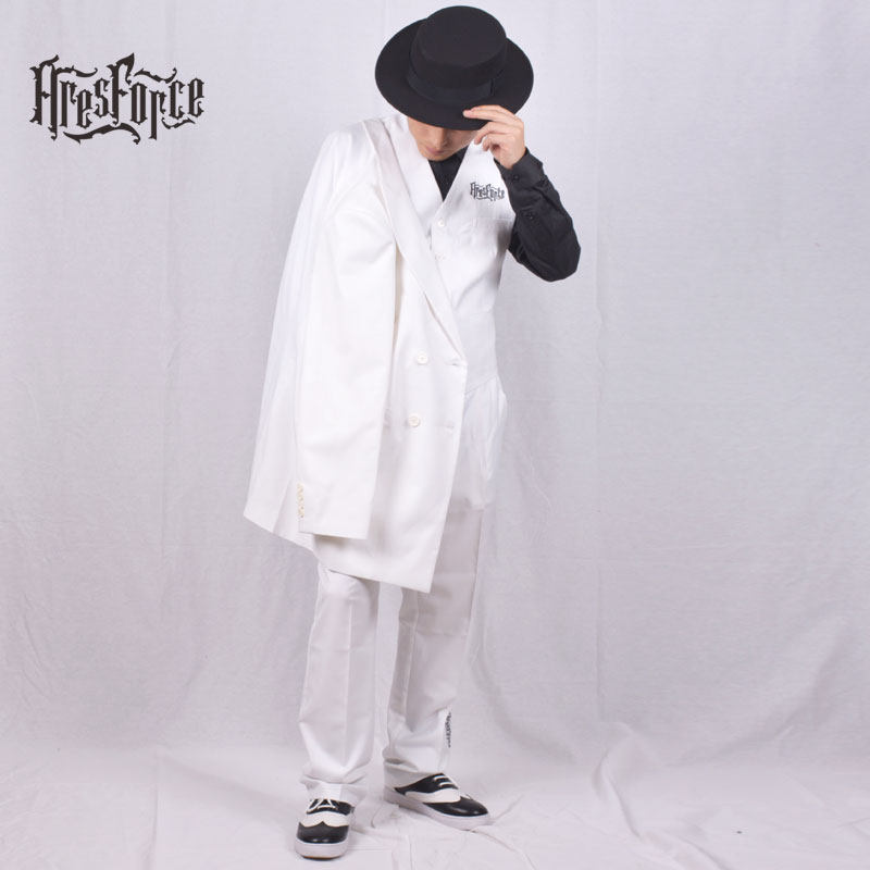 成人白色西裤马甲西服套装Popping机械舞Locking街舞嘻哈表演出服_虎窝淘