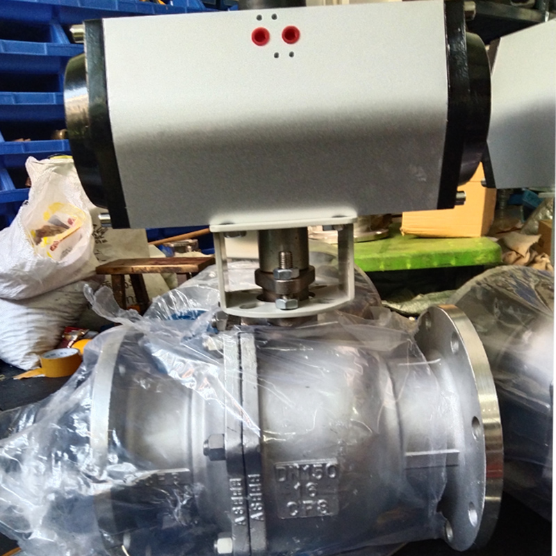 Q641F-16C/P气动不锈/铸钢高温蒸汽法兰球阀气动切断阀DN15-DN450_虎窝淘