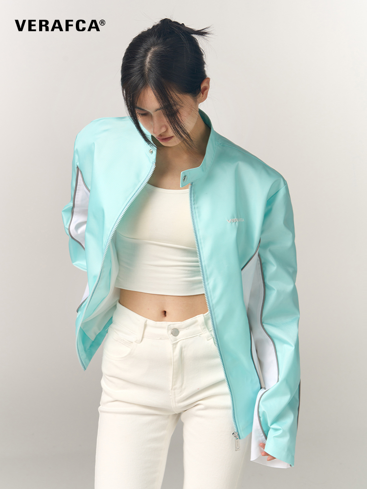 VFC/VERAF CA美式复古拼接撞色机车服潮流痞帅赛车情侣夹克外套_虎窝淘