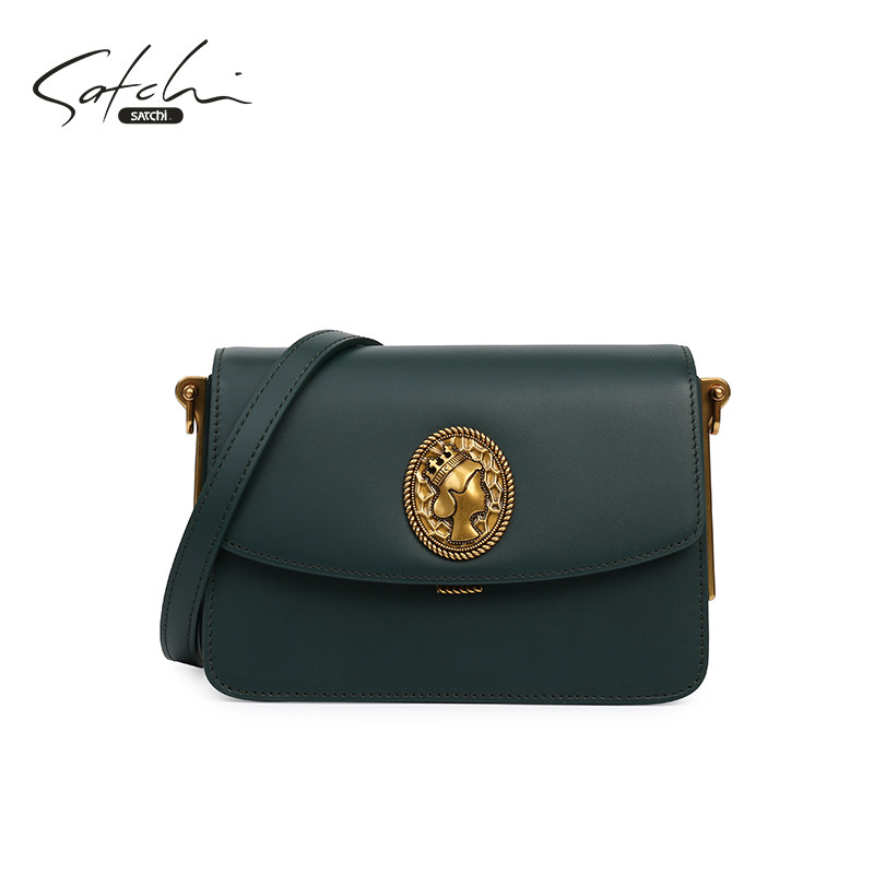SATCHI/沙驰女包高级质感单肩腋下包设计师推荐真皮小方包斜挎包_虎窝淘