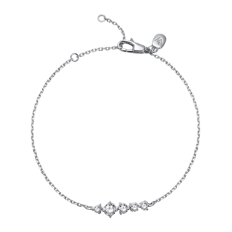 sanswood《一瞬星河》超闪精致通勤百搭s925纯银锆石手链女_虎窝淘