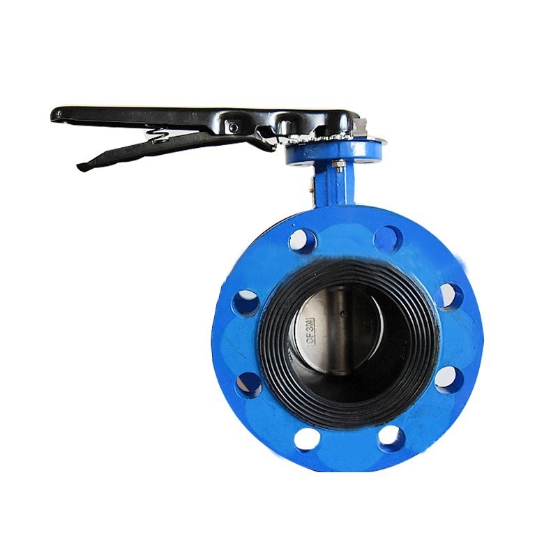 河北远大阀门 D41X-10/16铸铁法兰衬胶软密封手柄蝶阀DN50-DN200_虎窝淘