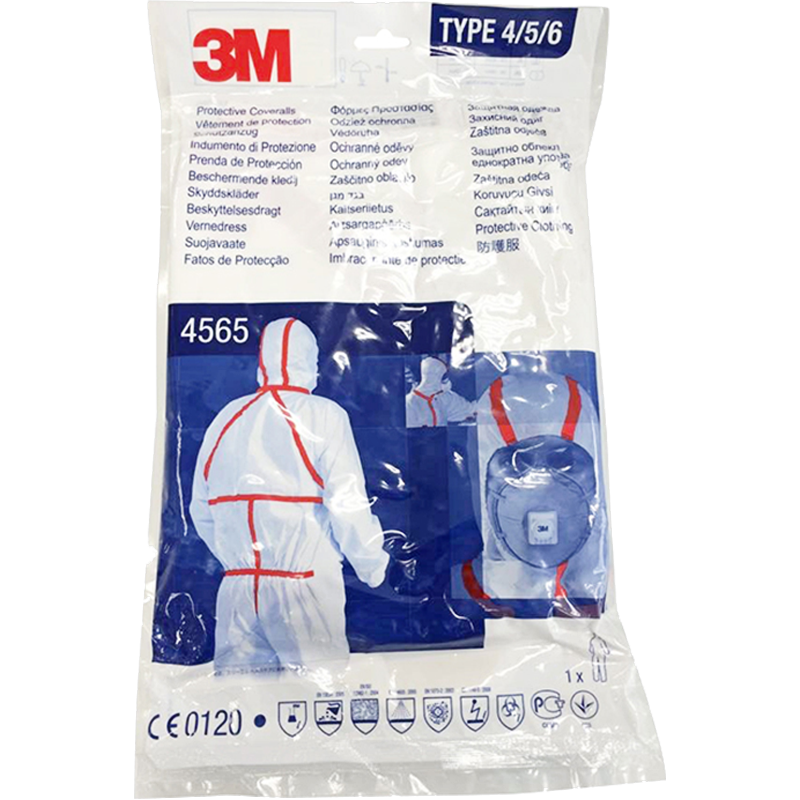 3M防护服4565连体轻型防化服密封带帽打农药消杀一次性防尘工作服_虎窝淘