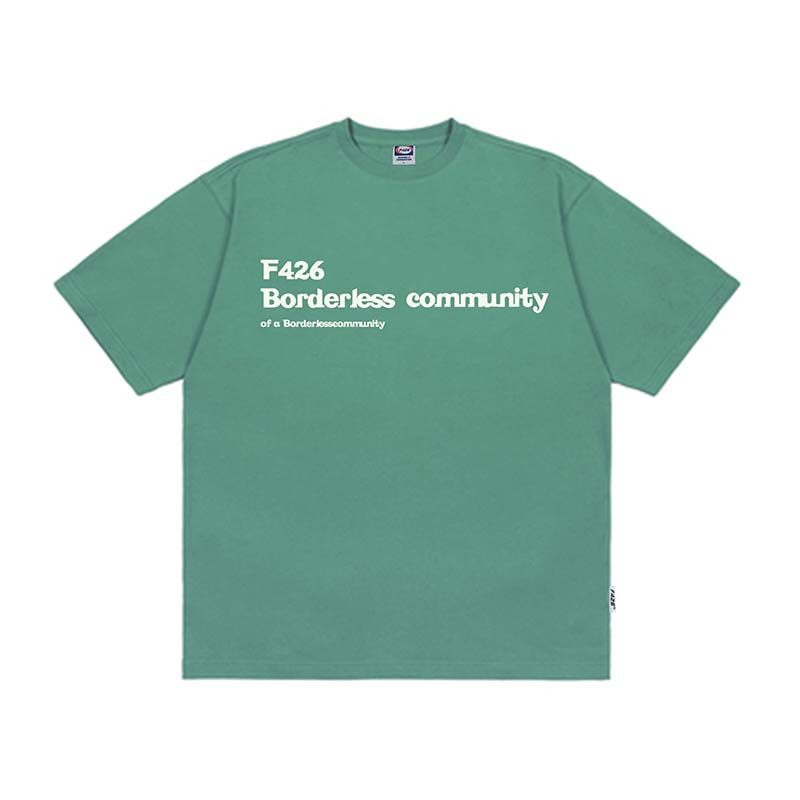 【F426官方店】国潮牌情侣嘻哈夏季三排文字排版印花宽松短袖_虎窝淘