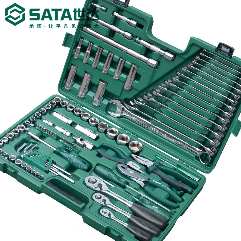 世达SATA工具100件6.3x10x12.5MM系列综合维修组套09100_虎窝淘