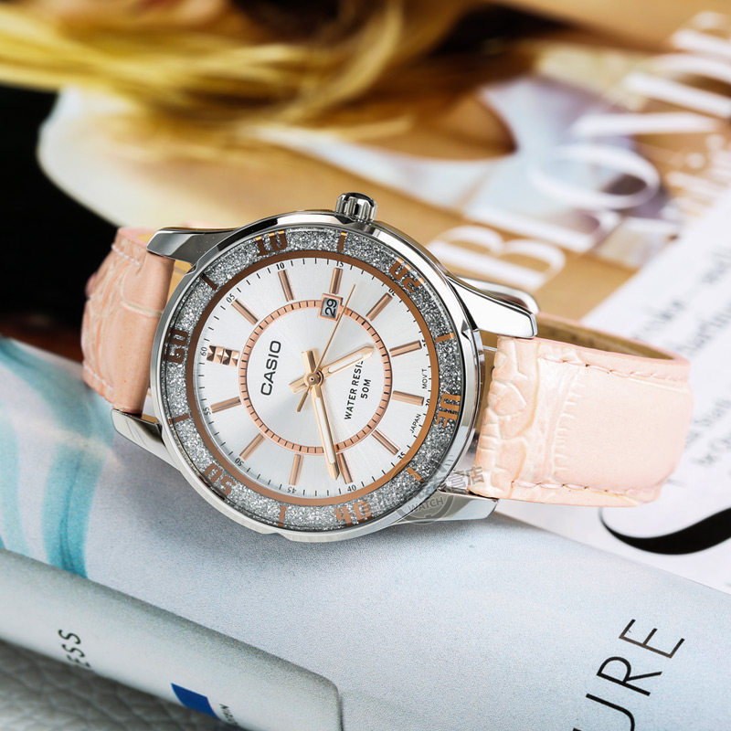 卡西欧手表 卡西欧女表 女士皮带指针防水时尚女表LTP-1358L-4A_虎窝淘