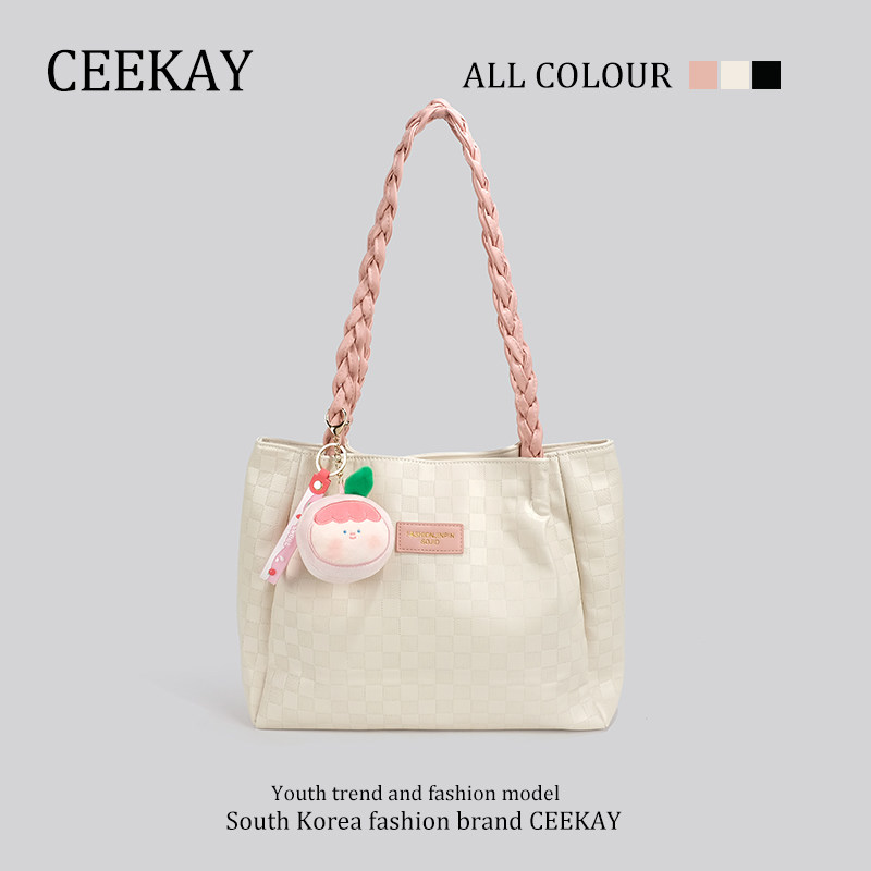 CEEKAY高级感单肩大包包女夏2023新款大容量大学生上课通勤托特包_虎窝淘