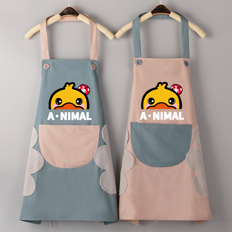 厨房围裙家用裙子防水防油时尚女韩版可爱日系工作服男士定制LOGO_虎窝淘