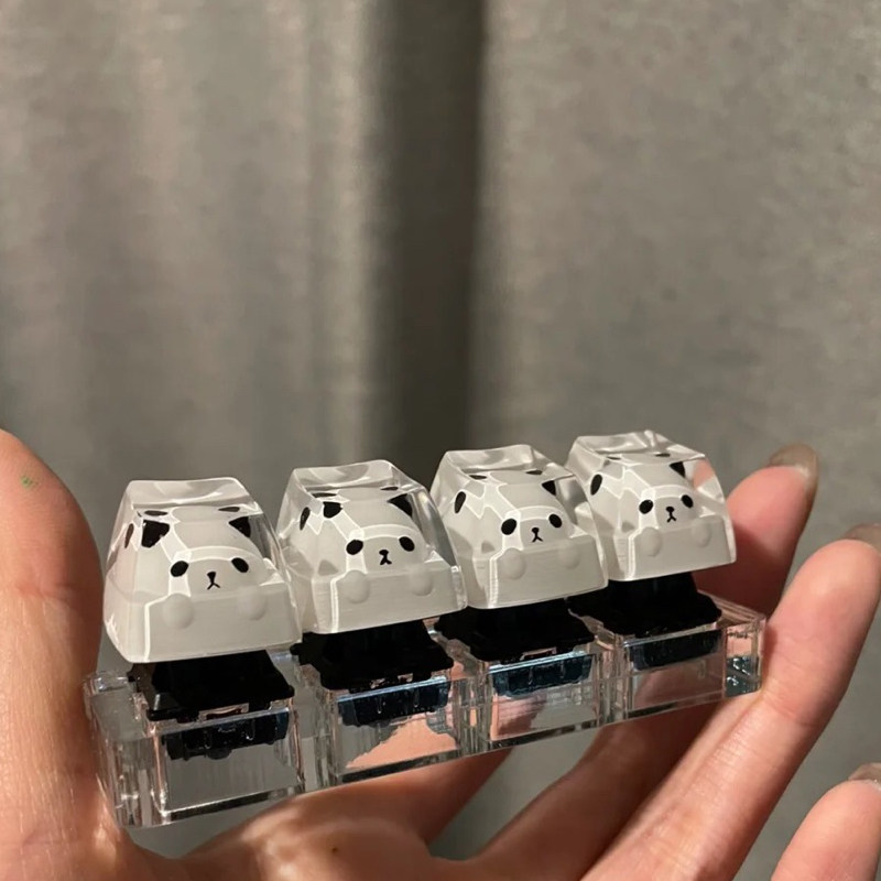 1颗新款手工定制客制化熊猫键帽礼物DIYC创意游戏机械键盘键帽_虎窝淘