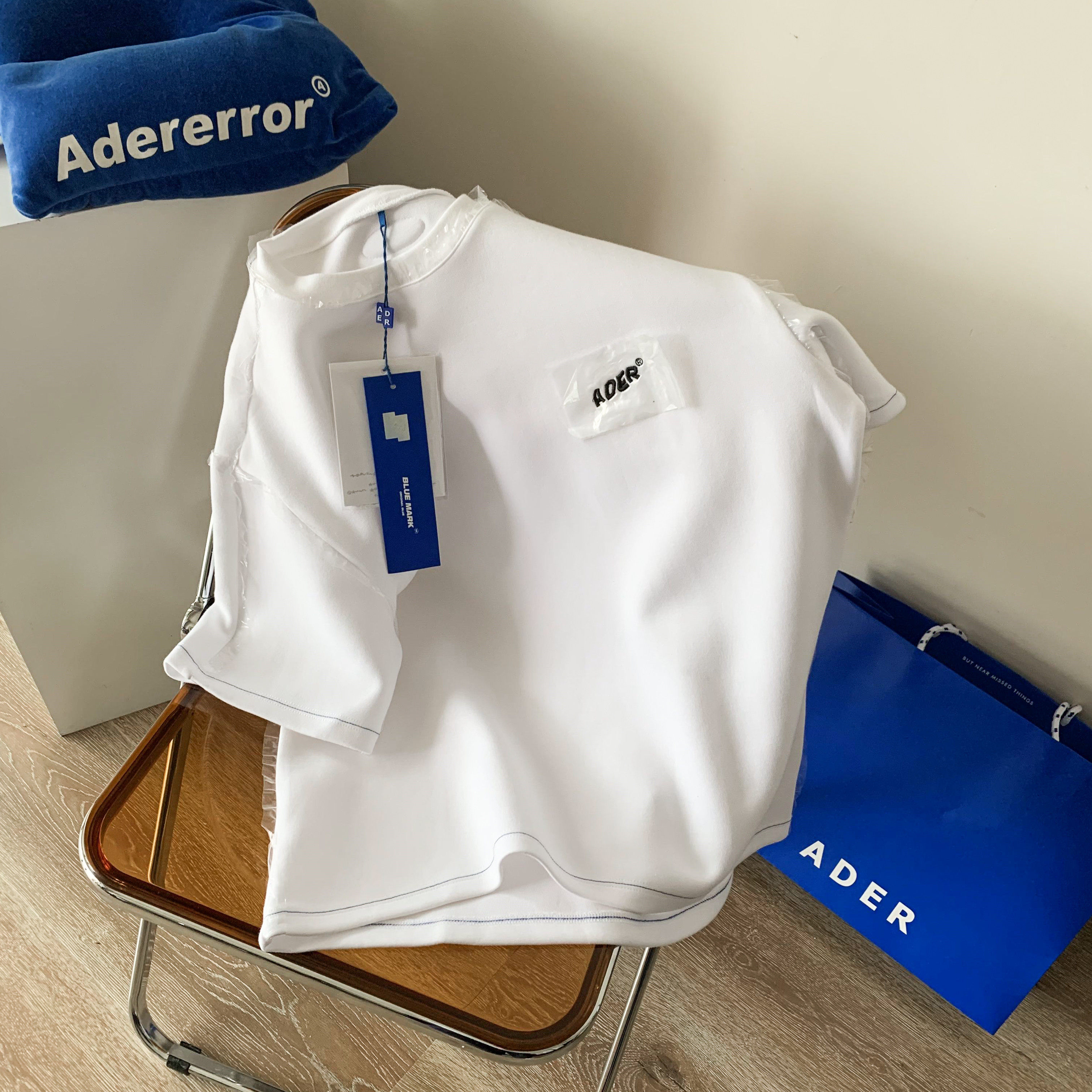 ADER ERROR SMALL迪丽热巴同款AE刺绣LOGO塑料潮短袖男女情侣T恤_虎窝淘