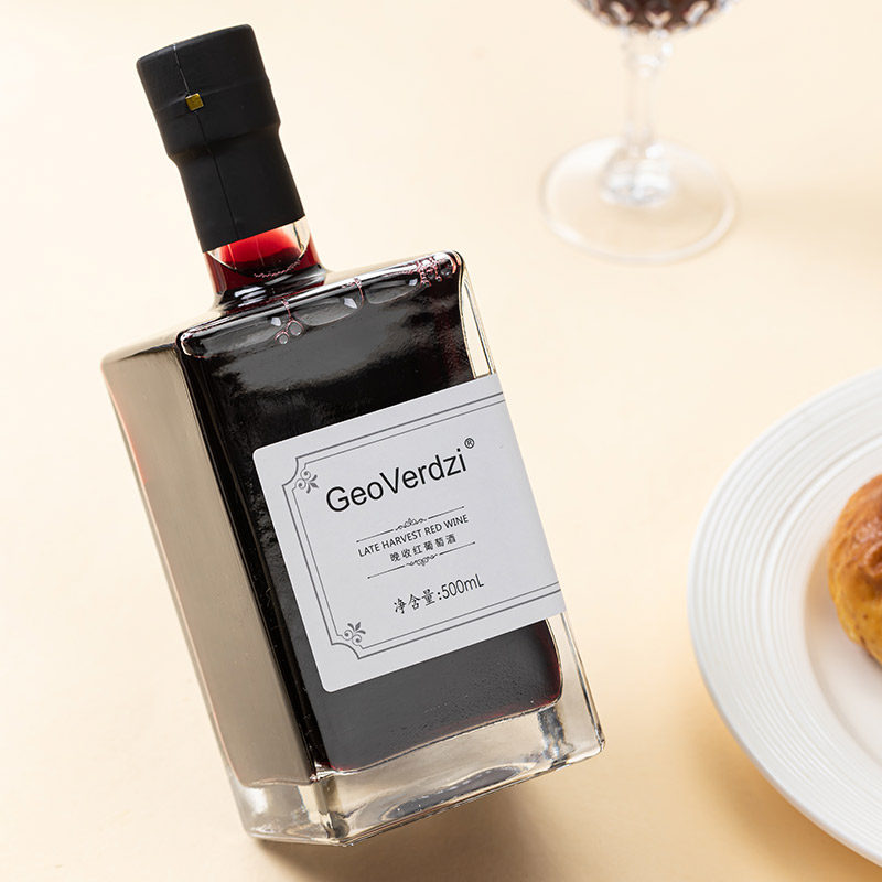 Geo Verdzi晚收甜红葡萄酒甜型女士微醺女生晚安酒方瓶红酒冰酒_虎窝淘