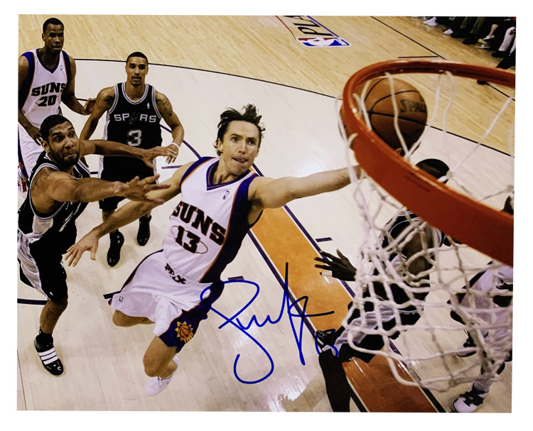 Nash纳什亲笔签名照太阳队时期照片裱框收藏带SA证书_虎窝淘