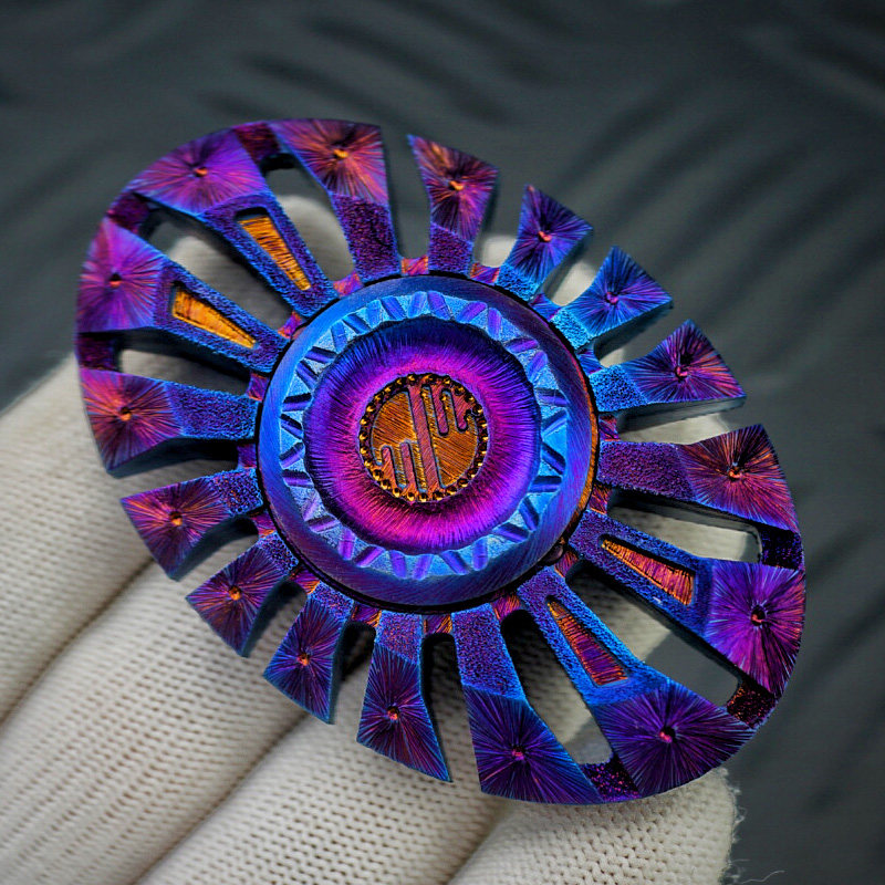 CooYoo酷友行三徒弟小壹手工雕刻EDC陀螺涡轮2指尖陀螺限量版_虎窝淘