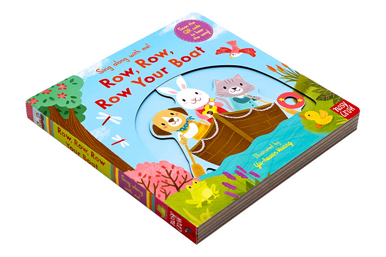 进口英文原版Sing Along with Me! Row, Row, Row Your Boat童谣机关操作书纸板绘本趣味玩具游戏书幼儿启蒙 ...