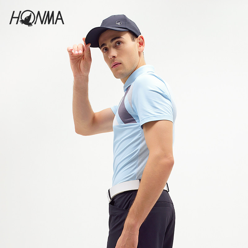 HONMA运动高尔夫服饰男子短袖polo衫T恤潮流撞色运动上衣_虎窝淘