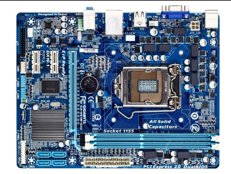 一年包换新 h61m-ds2 s1 s2ph h61 b75 1155主板i5技嘉台式机主板_虎窝淘