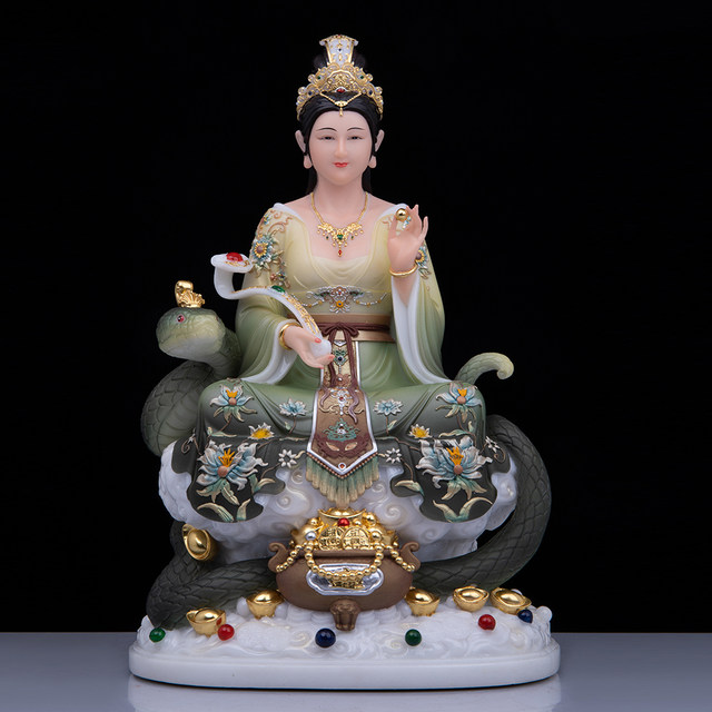 The white marble statue of the goddess Nuwa who lives in the world, the ...