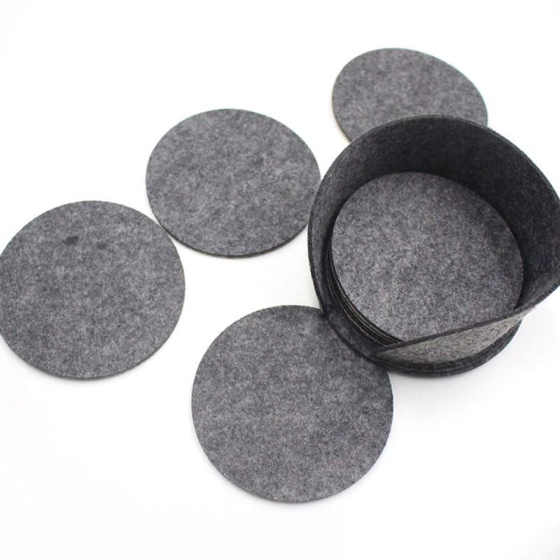 10PCS Coaster Set Felt Drink Coasters Round Cup Mat Pad Prot_虎窝淘