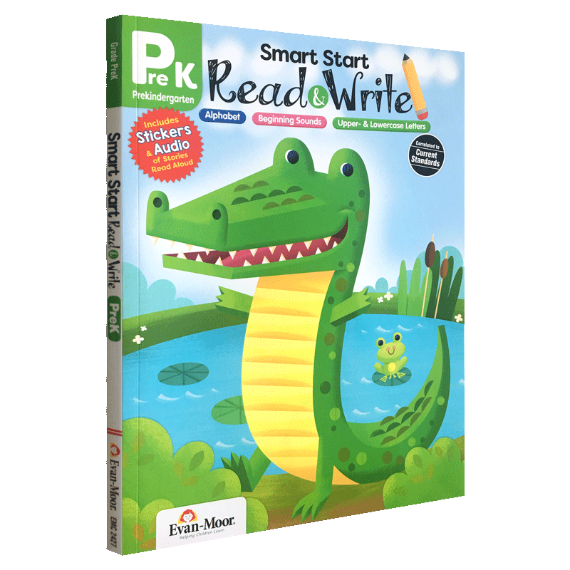 Pre K学龄前英语阅读和写作练习册英文原版 Evan-Moor Smart Start Read and Write聪慧启蒙系列英文原版教辅教材附答案音频_虎窝淘