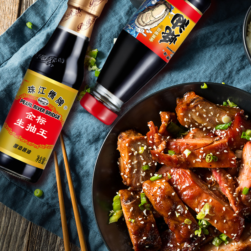 【直播新粉秒杀】珠江桥牌出口装金标生抽王150ml蚝油148g_虎窝淘