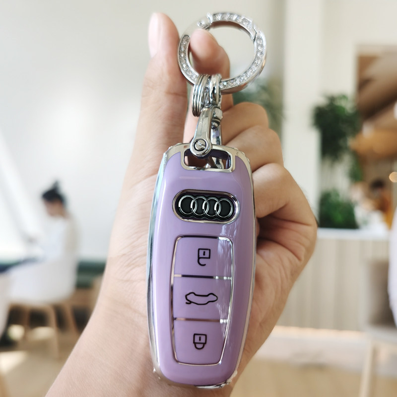 奥迪钥匙套A3/A6L/Q7/Q8/Q3/Q2L汽车保护包锁匙扣钥匙壳高档男女_虎窝淘