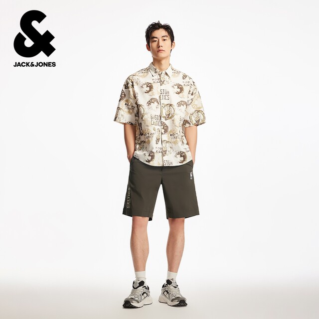 Jack Jones NBA co-branded men's contrasting color spliced letter print ...