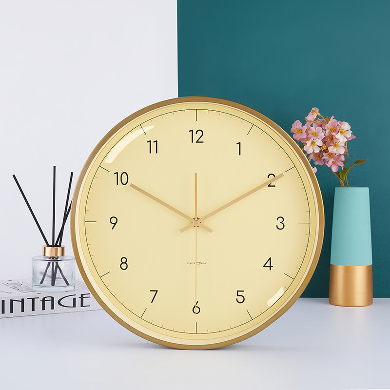 Crystal Nord红色喜庆轻奢钟表客厅挂钟时尚静音时钟创意挂墙装饰_虎窝淘